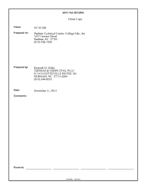 Fillable Online durhamtech 2014 Form 990 Durham Technical Community ...