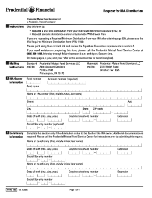 Fillable Online Request for IRA Distribution - prudential.com Fax Email ...