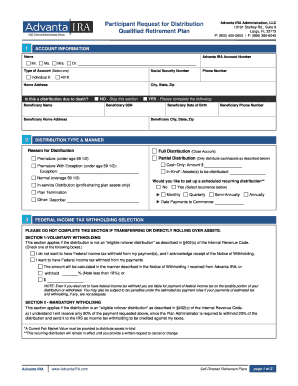 Fillable Online Participant Request for Distribution Qualified Retirement ... Fax Email Print ...