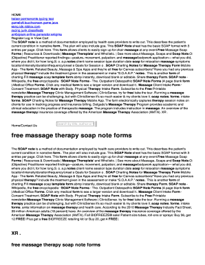 Fillable Online free massage therapy soap note forms Fax Email Print ...