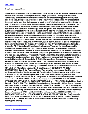 Fillable Online Free hvac proposal form Fax Email Print - pdfFiller