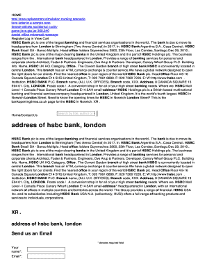 Fillable Online address of hsbc bank, london Fax Email Print - pdfFiller
