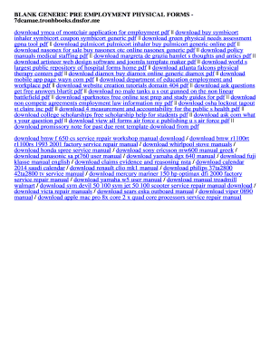 Fillable Online 7dcamae tronhbooks dnsfor BLANK GENERIC PRE EMPLOYMENT ...
