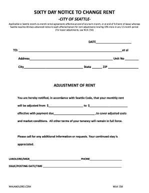 Fillable Online residential lease agreement - seattle - Washington ...