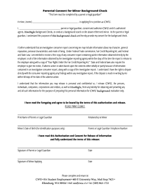 Fillable Online cwu Parental Consent for Minor Background Check - cwu ...