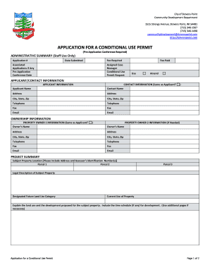 Fillable Online ci stevens-point wi Conditional use permit - City of ...
