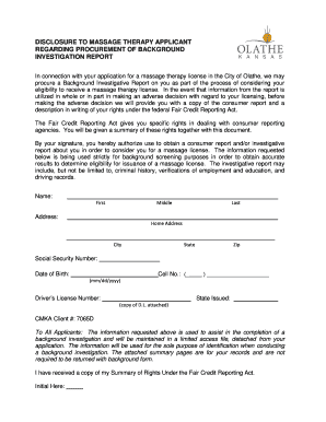 Fillable Online olatheks Massage Therapist License Application ...