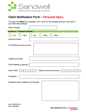 Fillable Online The claim form MUST be completed in full Fax Email ...