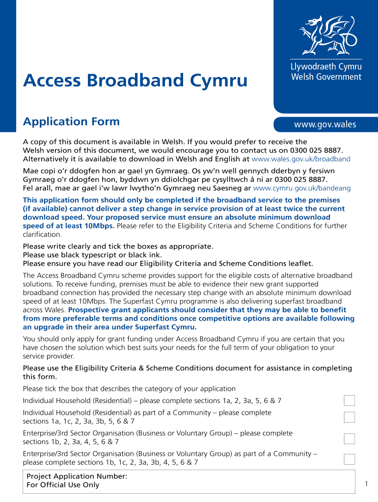 Fillable Online Access Broadband Cymru. Access Broadband Cymru Application Form Fax Email Print ...