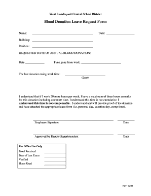 Fillable Online Blood Donation Form - westirondequoit.ss8.sharpschool ...