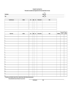 Fillable Online Competitive Team Roster Form Fax Email Print - pdfFiller