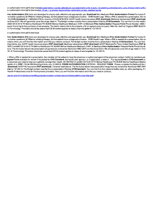 Fillable Online Cvs caremark prior authorization form pdf 9 download ...