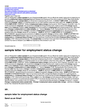 Fillable Online sample letter for employment status change Fax Email ...
