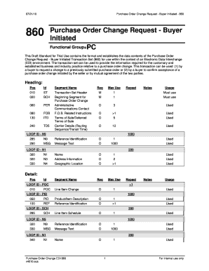 Fillable Online AEP Purchase Order Change EDI 860 v4010 Fax Email Print - pdfFiller