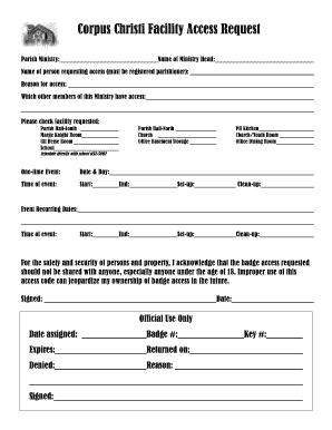 Fillable Online Corpus Christi Facility Access Request Fax Email Print - pdfFiller