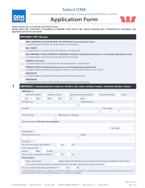 Fillable Online Westpac Application Form - DDH Graham Limited Fax Email ...