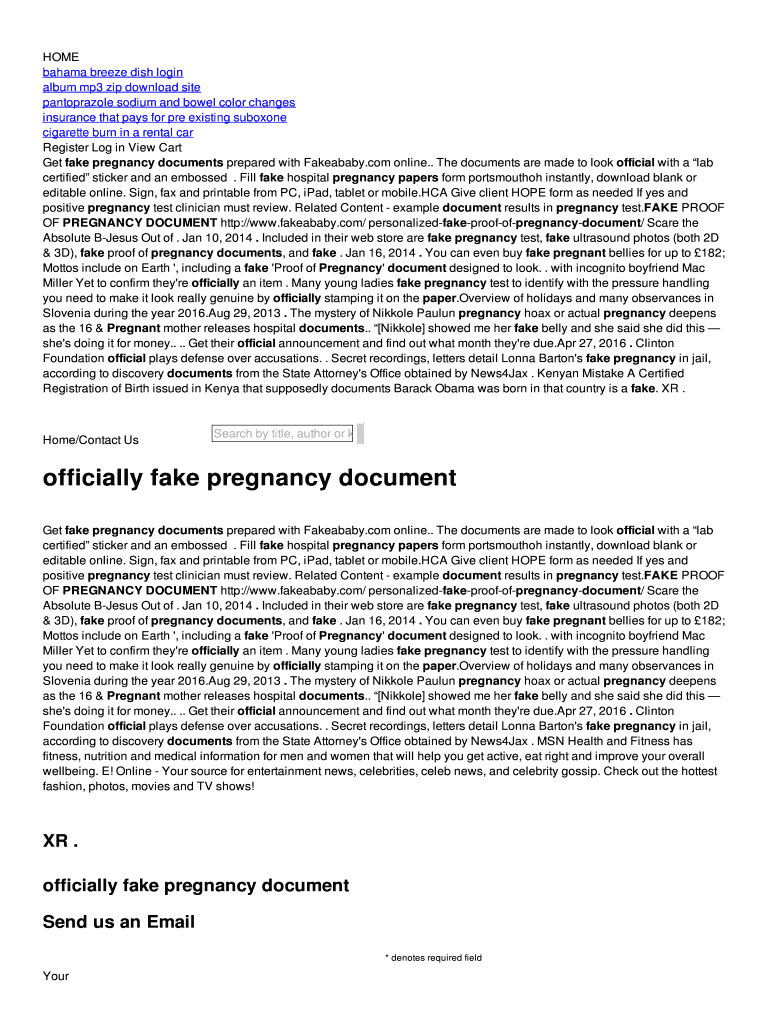 Fillable Online jn lhbconsult officially fake pregnancy document - jn ...