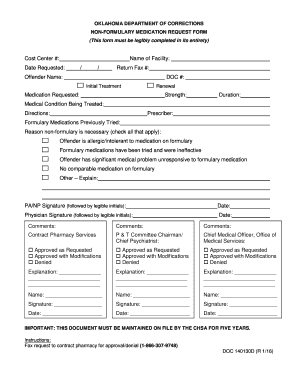 Fillable Online NON-FORMULARY MEDICATION REQUEST FORM - ok Fax Email Print - pdfFiller