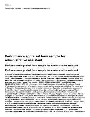Fillable Online Performance appraisal form sample for administrative ...