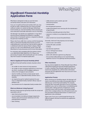 Fillable Online Significant Financial Hardship Application Form Fax ...