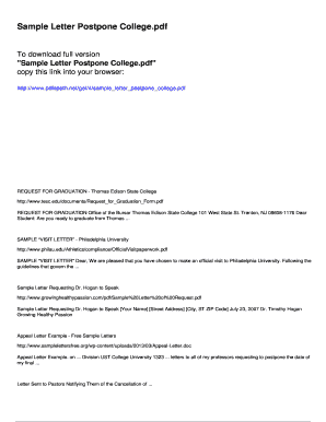 Fillable Online Sample Letter Postpone College - pdfslibforme.com Fax ...