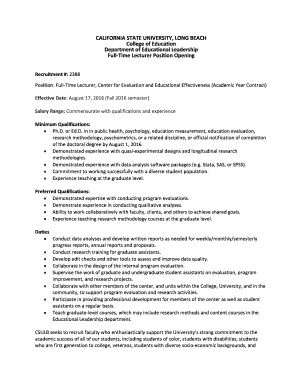 Fillable Online ced csulb CALIFORNIA STATE UNIVERSITY, LONG BEACH ...