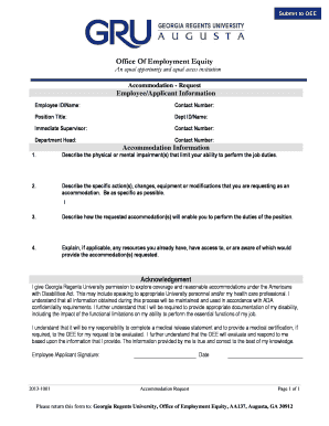Fillable Online Office Of Employment Equity An equal opportunity and ...