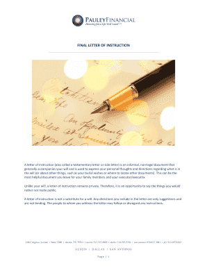 Fillable Online FINAL LETTER OF INSTRUCTION Fax Email Print - pdfFiller