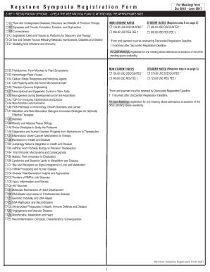 Fillable Online keystonesymposia Keystone Symposia Registration Form ...