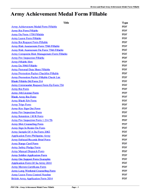Fillable Online hbl tredx Army Achievement Medal Form Fillable. army ...