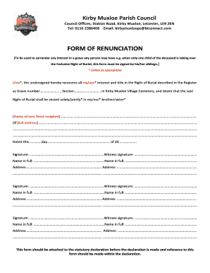 Fillable Online kirbymuxloe-pc org FORM OF RENUNCIATION - kirbymuxloe ...