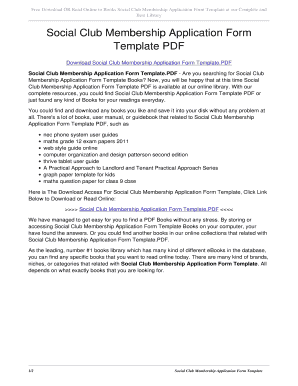 Fillable Online cgjlw Social Club Membership Application Form Template ...