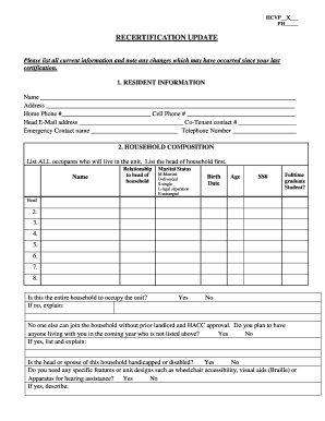 Fillable Online haccnet revised Annual Recertification Update Form ...