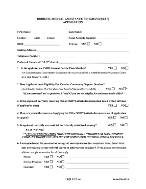 Fillable Online shalomhouseinc BRIDGING RENTAL ASSISTANCE PROGRAM (BRAP ...