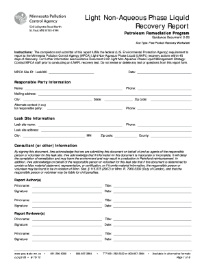 Fillable Online pca state mn Light Non-Aqueous Phase Liquid Recovery ...