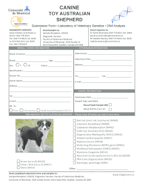 Fillable Online labgenvet Submission Form Laboratory of Veterinary ...