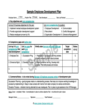 Fillable Online Sample Employee Development Plan Fax Email Print ...