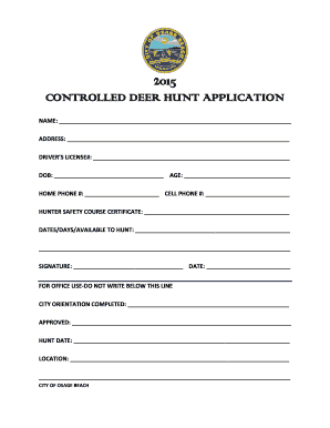 Fillable Online CONTROLLED DEER HUNT APPLICATION Fax Email Print - pdfFiller