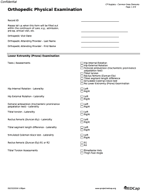 Fillable Online cpresearch Page 1 of 8 Orthopedic Physical Examination ...