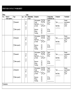 Fillable Online PERTUSSIS CONTACT WORKSHEET - maventrainingsite.com Fax ...