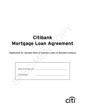 Fillable Online online citibank co Citibank Mortgage Loan Agreement Fax ...