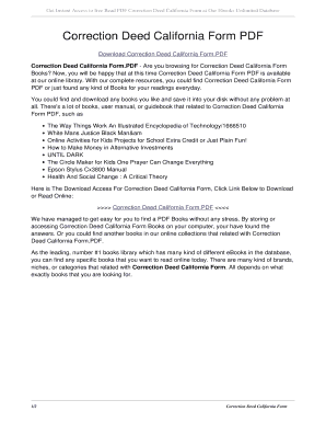 Fillable Online Correction Deed California Form PDF. correction deed ...