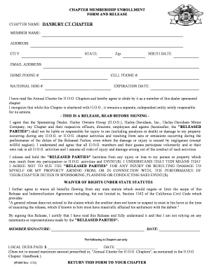 Fillable Online Danbury H.O.G.. Brochure & Membership Form Fax Email ...