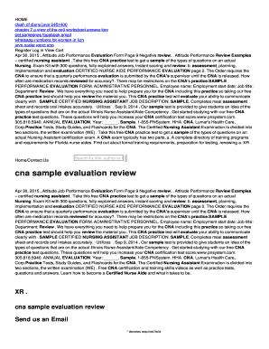 Fillable Online cna sample evaluation review - kc.wakeuptowater.com Fax ...