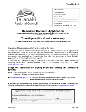 Fillable Online New/Renewal Resource Consent Application - trc.govt.nz Fax Email Print - pdfFiller