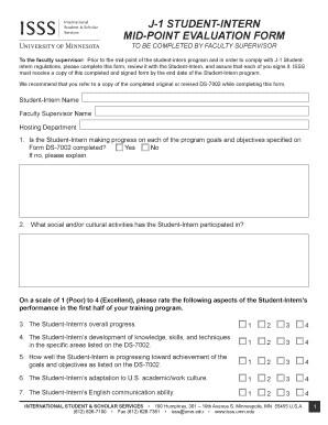 Fillable Online isss umn J-1 STUDENT-INTERN Fax Email Print - pdfFiller