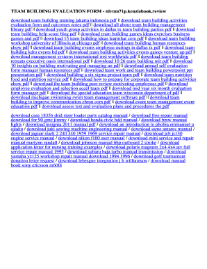 Fillable Online nlvnm71p kenziebook TEAM BUILDING EVALUATION FORM. TEAM ...