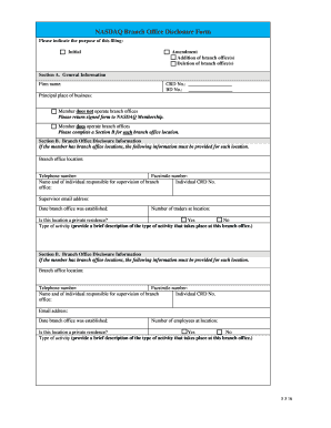 Fillable Online Branch Office Disclosure Form Fax Email Print - pdfFiller