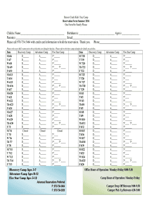 Fillable Online Child(s) Name Birthdate(s) Age(s) Parent(s) Email ...