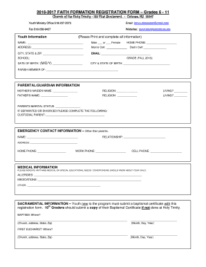 Fillable Online holytrinitycohoes 2013-2014 FAITH FORMATION ...